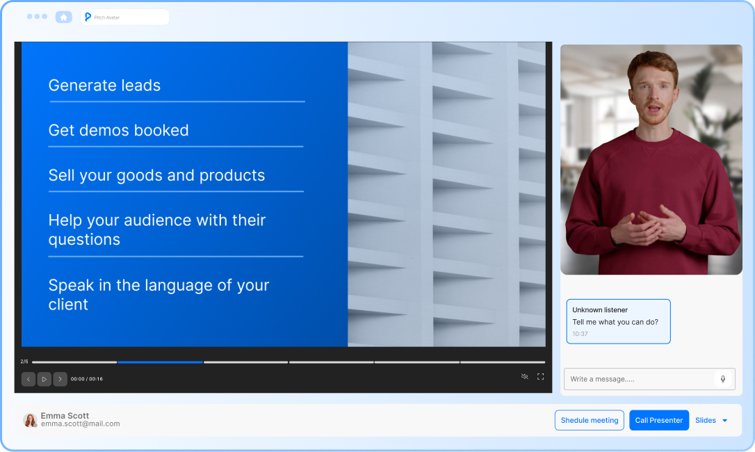 Pitch Avatar | AI avatars that speak your audience’s language
