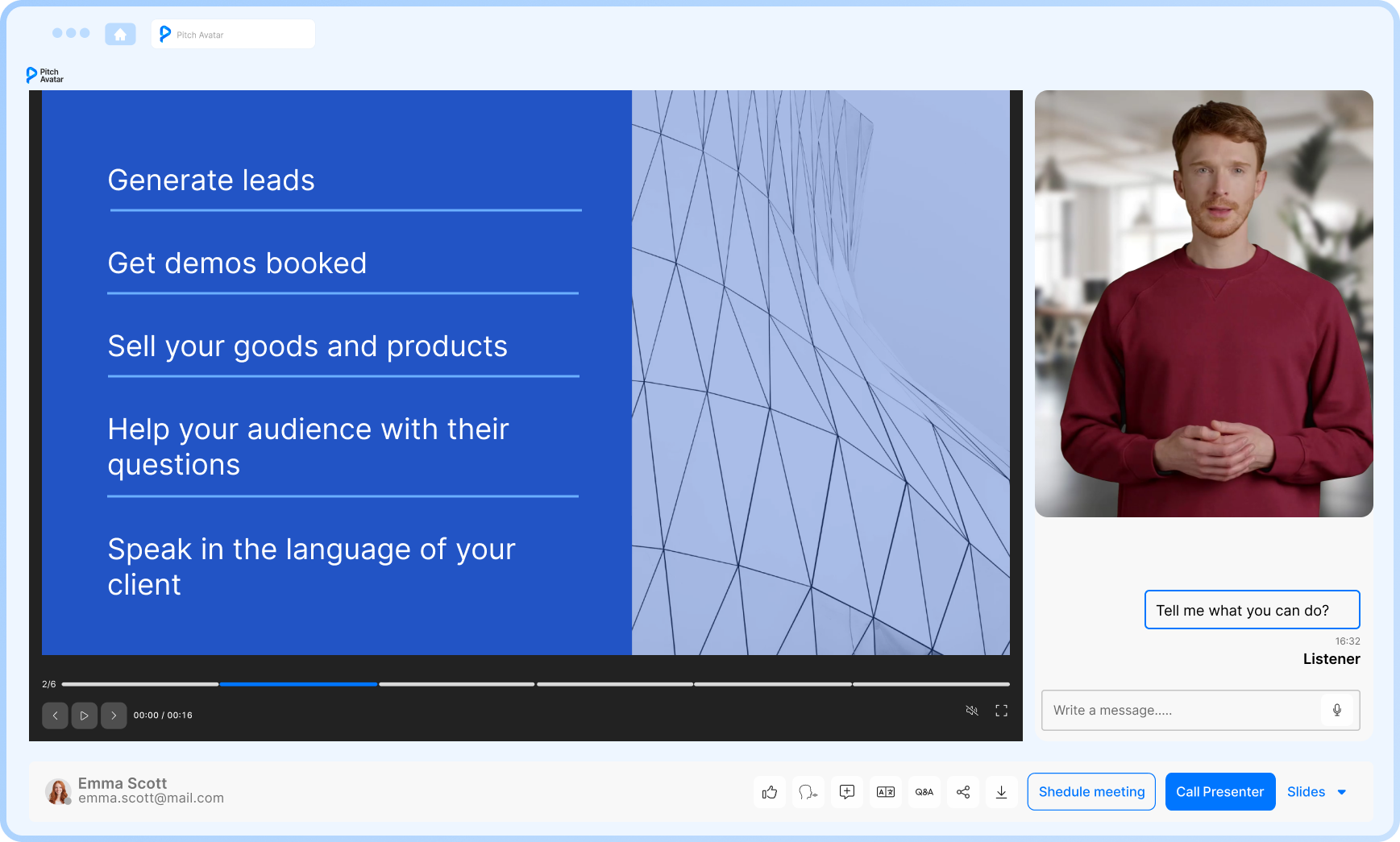 Pitch Avatar | AI avatars that speak your audience’s language
