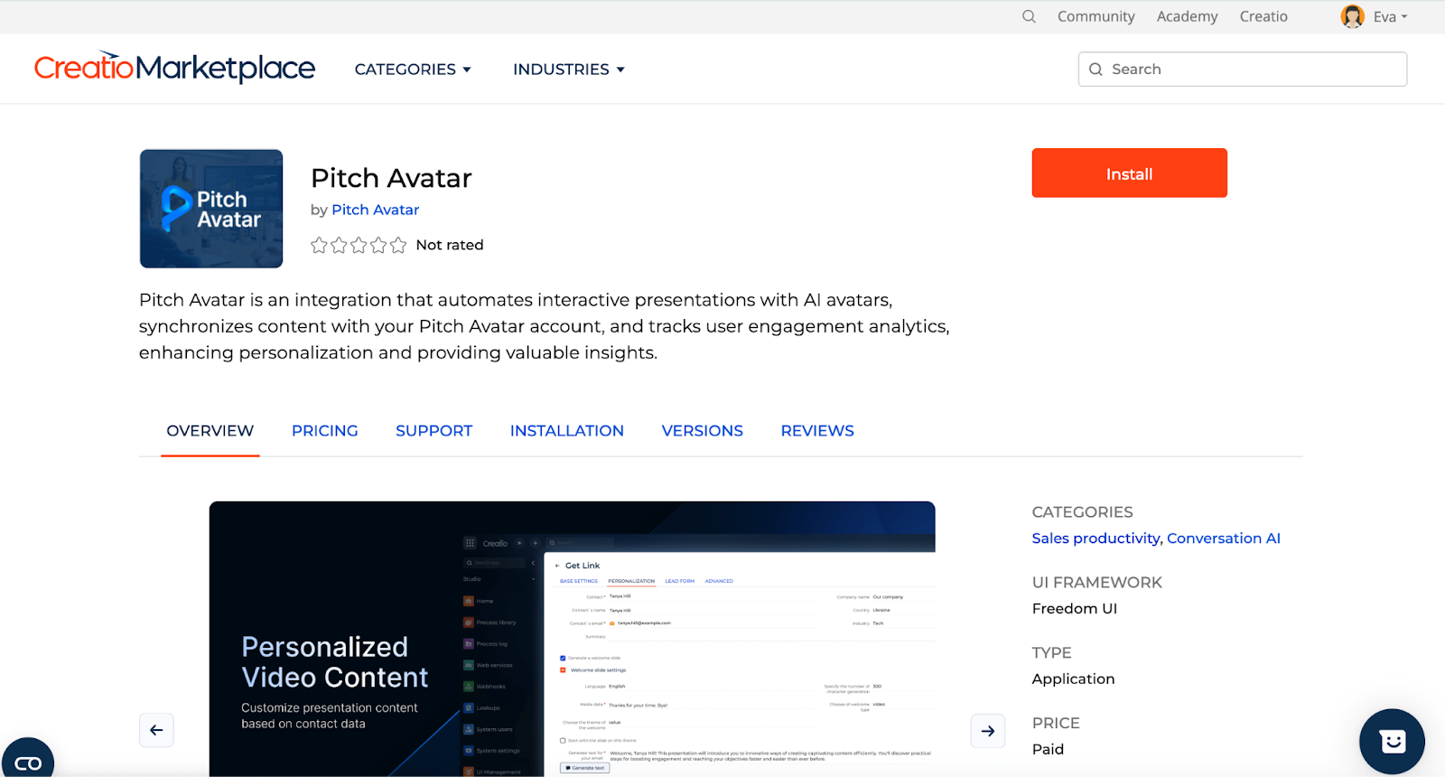 Pitch Avatar Інтеграція з Creatio | Pitch Avatar